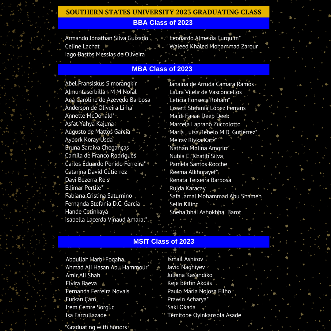 Congratulations to the Southern States University Class of 2023 ...